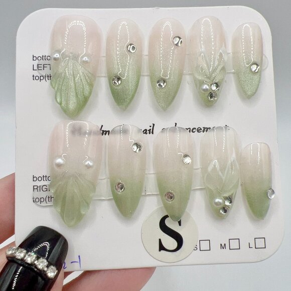 Makeup | Almond Presson Nails With Rhinestone Small Size | Poshmark